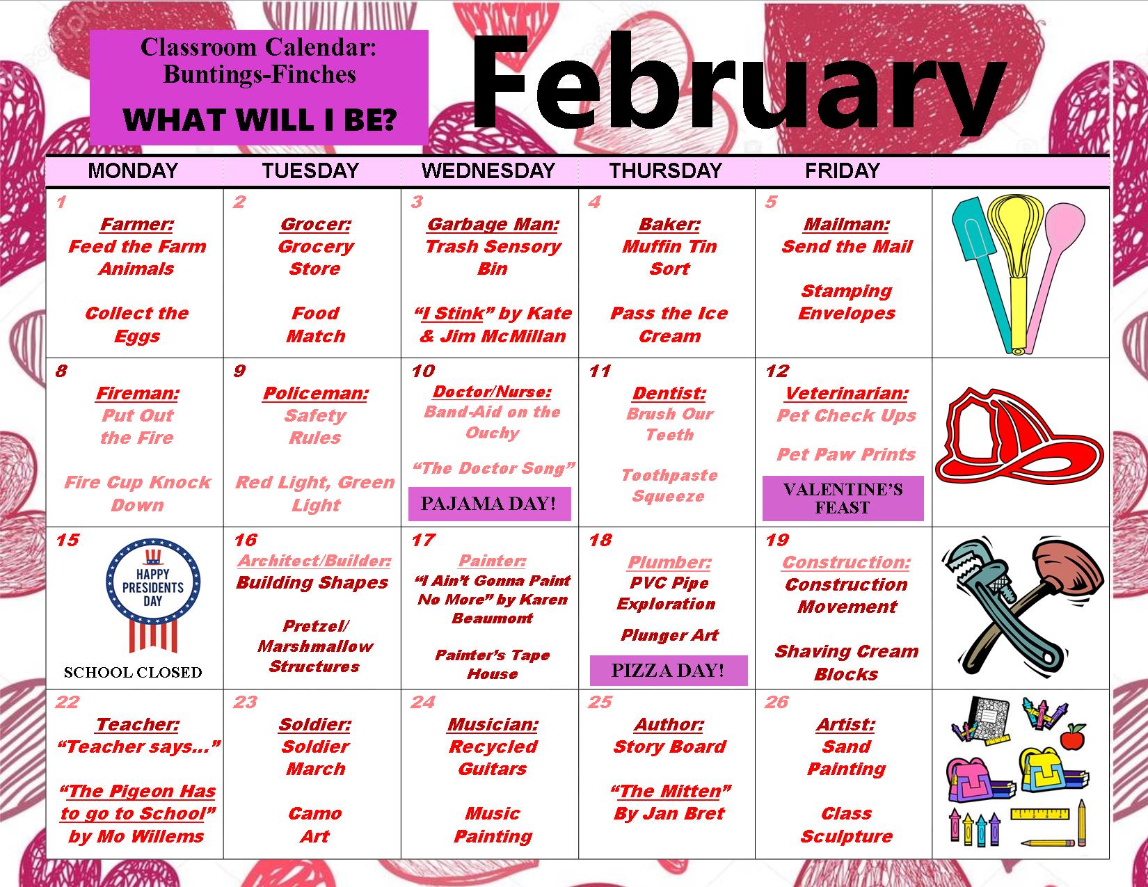 February 2021 Calendars – MileStones Early Childhood Learning